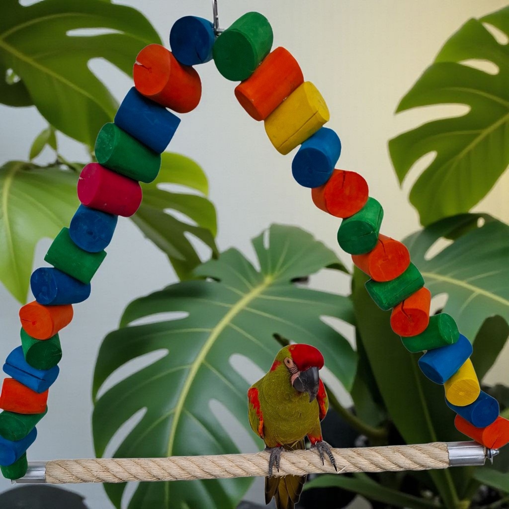 Grote papegaaienschommel 70x55 cm – Java & sisaltouw | Fun4Parrots